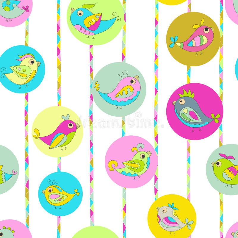 Cute Birds and Birds Houses Background Stock Vector - Illustration of ...