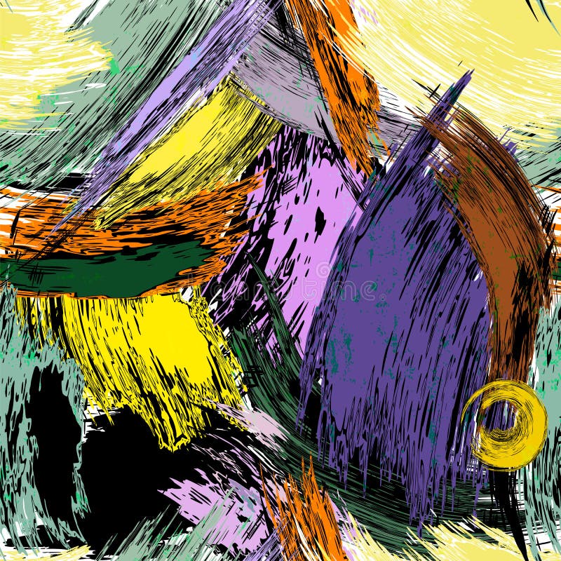 Seamless Abstract Background Pattern, with Paint Strokes and Splashes ...