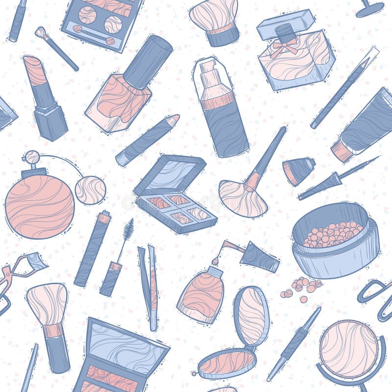 Seamless color cosmetics. stock vector. Illustration of icon - 68530478