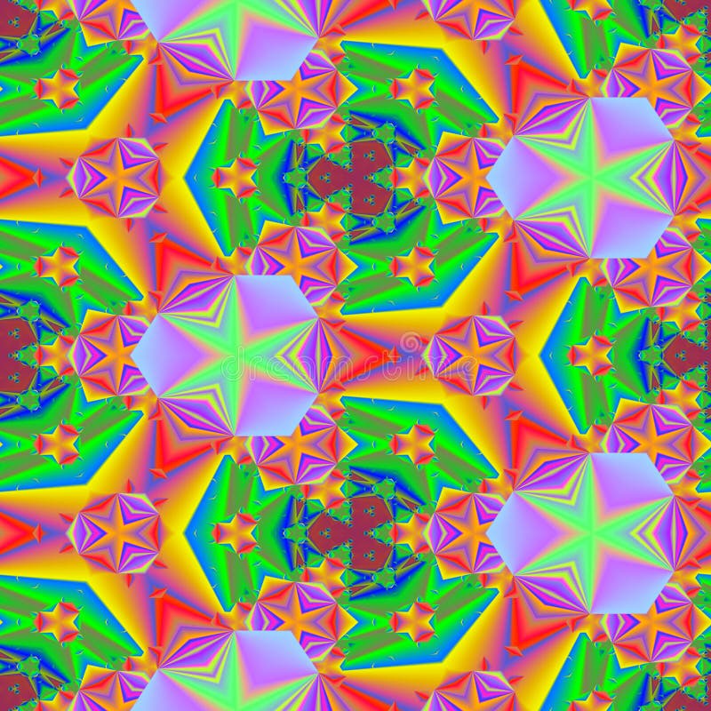 Seamless Color Fractal Pattern Background Tile Stock Illustration ...