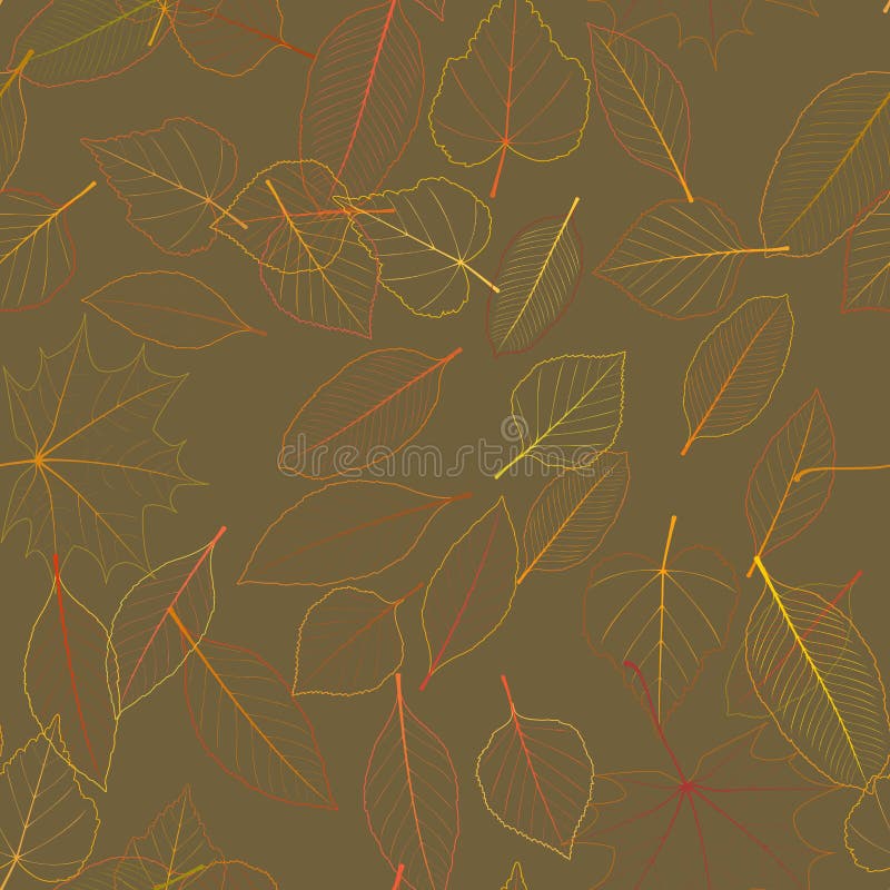 Seamless Color Leaves Pattern. Plus EPS10 Stock Vector - Illustration ...