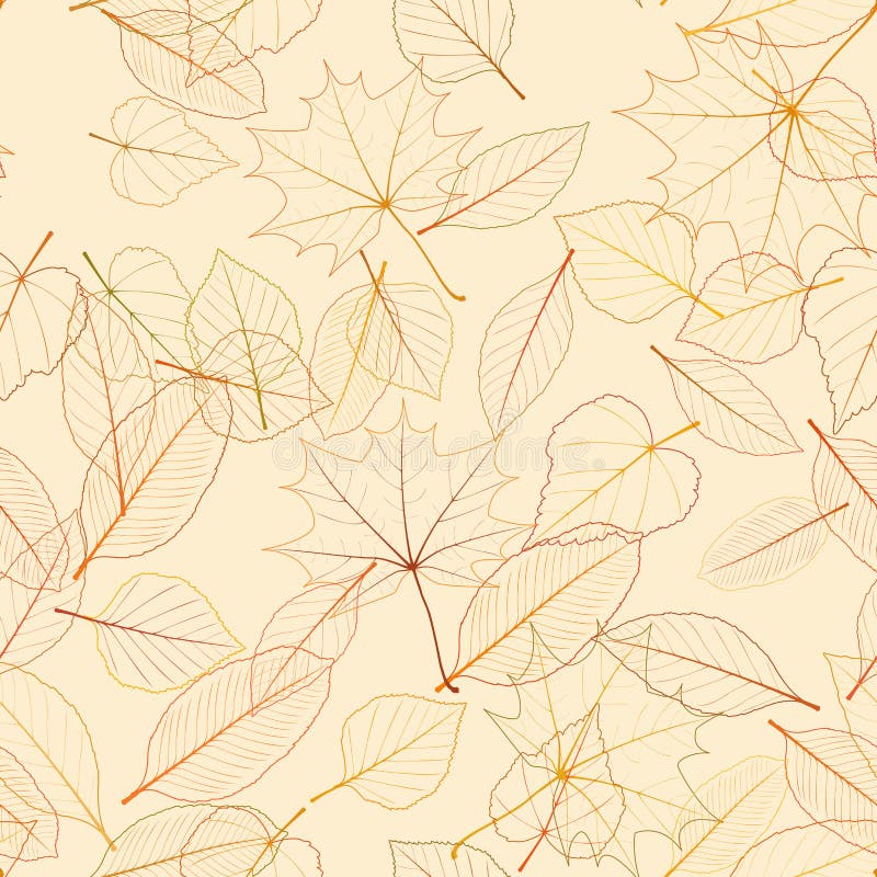 Seamless Color Leaves Pattern. Plus EPS10 Stock Vector - Illustration ...