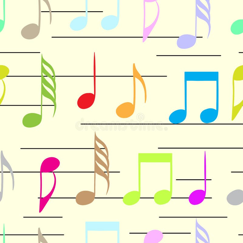 Seamless Color Notes on Lines Stock Vector - Illustration of modern ...