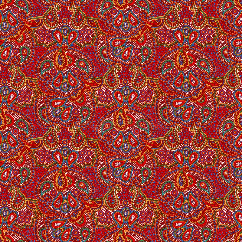 Seamless Color Paisley Pattern Stock Vector - Illustration of card ...