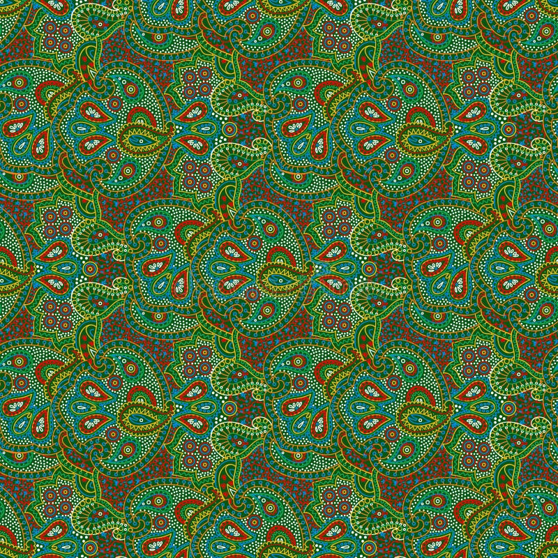 Seamless Color Paisley Pattern Stock Vector - Illustration of henna ...
