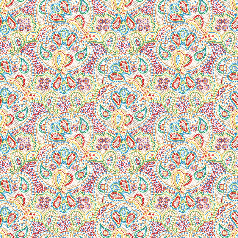 Seamless Color Paisley Pattern Stock Vector - Illustration of colour ...