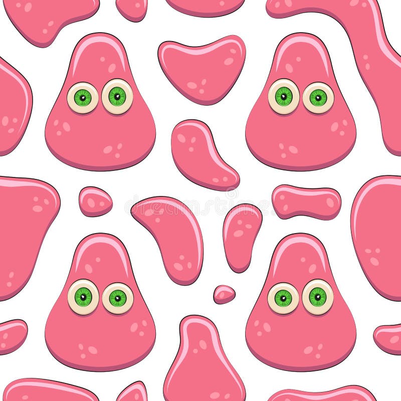 Seamless Color Pattern with Yellow Jelly Character. Vector Cartoon ...