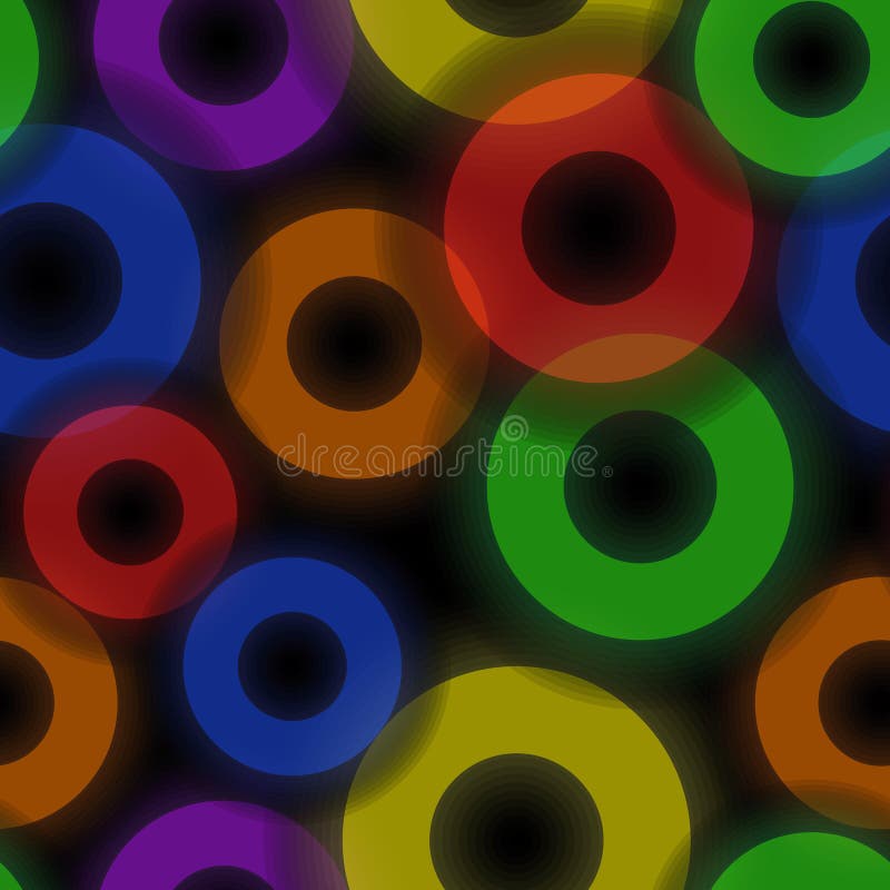 Seamless Color Ring Pattern Stock Vector - Illustration of night, light ...