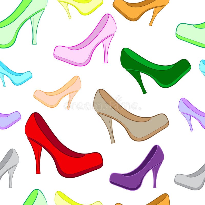 Seamless color shoes stock illustration. Illustration of backdrop ...