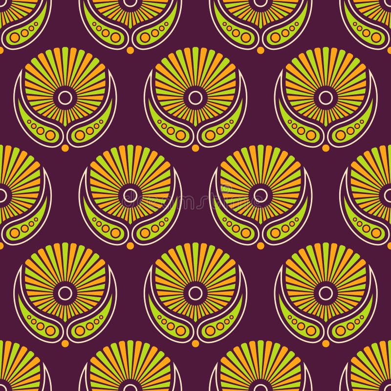 Seamless Color Vector Pattern. Abstract Floral Decorative Geometric ...
