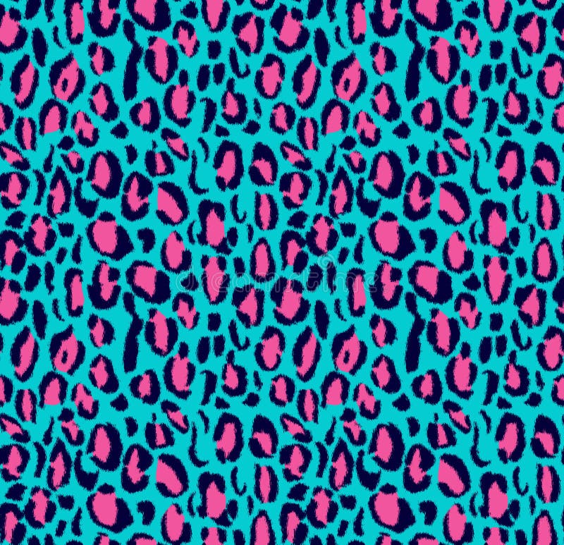 Seamless Colored Animal Skin Pattern, Repeated Leopard Skin Design. Stock Illustration ...
