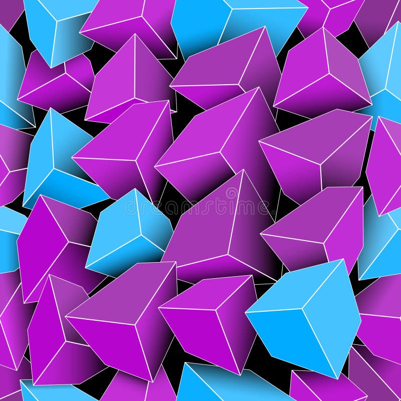 Seamless Colored Cubes with Bright Edges Stock Vector - Illustration of ...