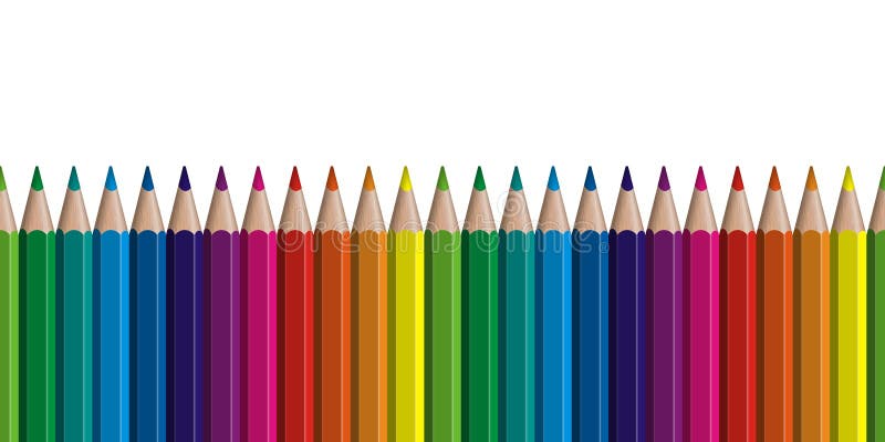 Seamless Colored Pencils Row Stock Vector - Illustration of design ...