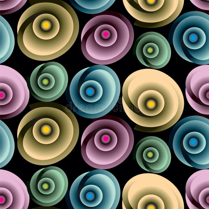 Seamless Colorful Abstract Swirly 3D Pattern Design Stock Vector ...