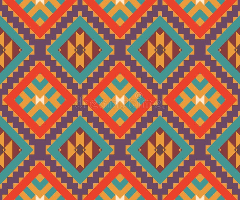 Traditional Tribal Aztec Seamless Pattern on the Wool Knitted Te Stock Vector - Illustration of ...