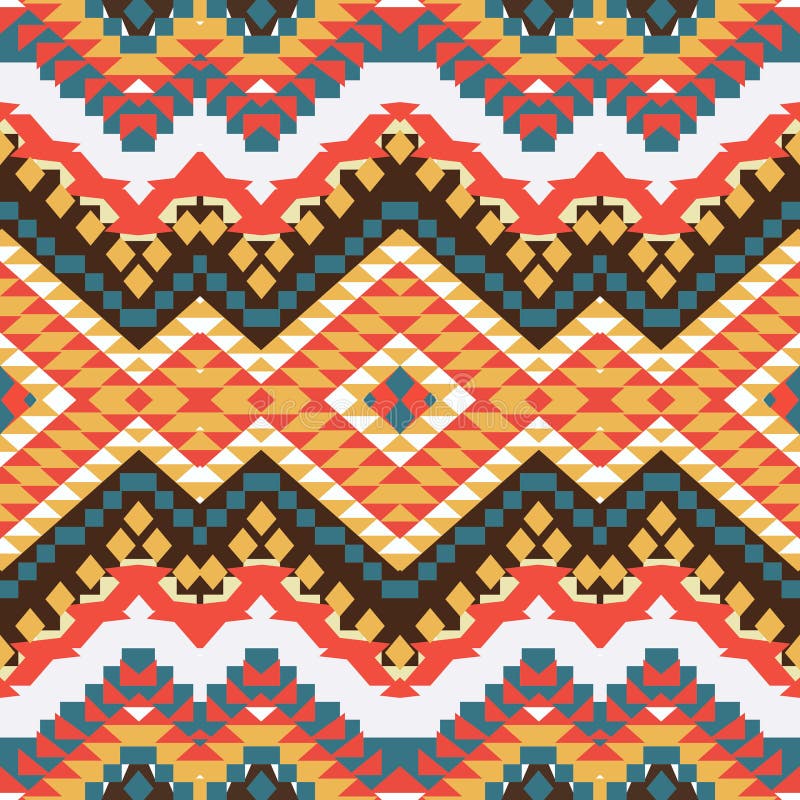 Seamless Colorful Aztec Pattern Stock Vector - Illustration of artwork ...