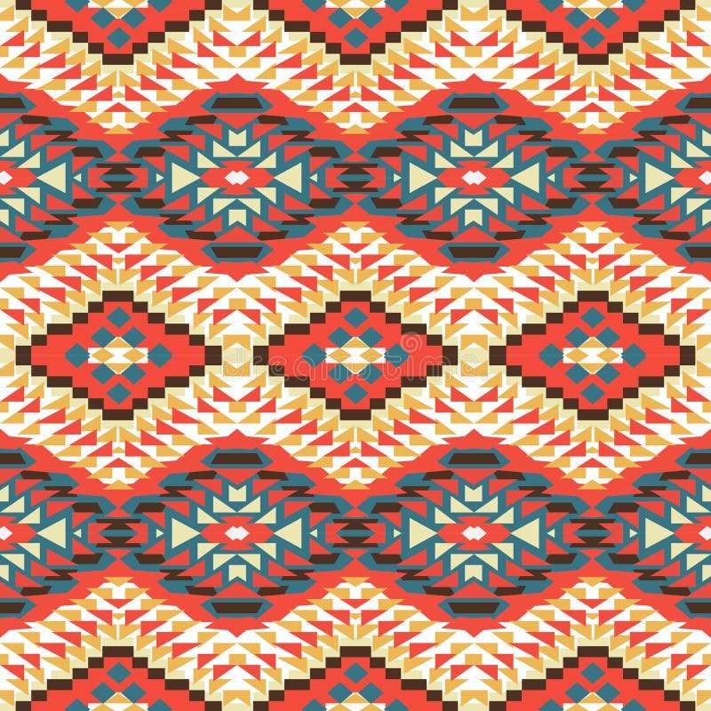 Seamless Colorful Aztec Pattern Stock Vector - Illustration of folk ...