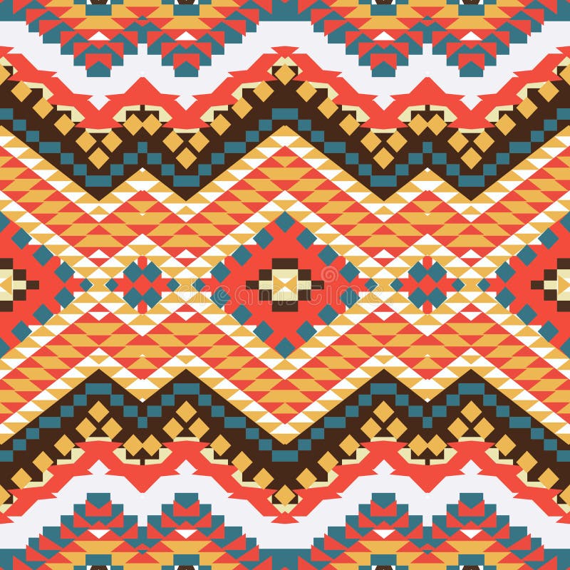 Seamless Colorful Aztec Pattern Stock Vector - Illustration of ornament ...