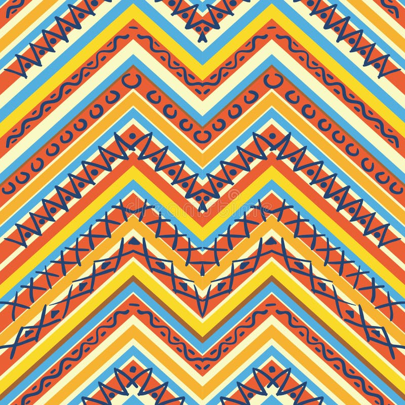 Seamless Colorful Aztec Pattern Stock Vector - Illustration of american ...