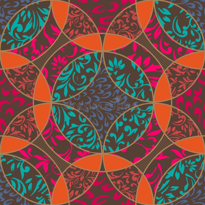 Seamless Colorful Background with Abstract Ornament Divided by C Stock ...