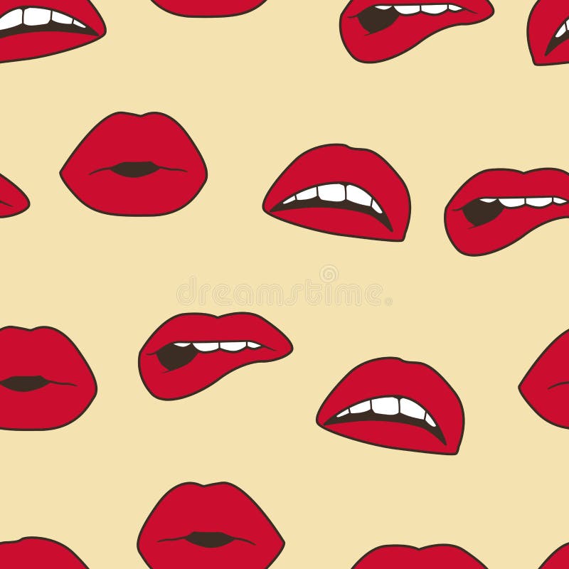 Seamless Colorful Background With Lips Stock Vector - Illustration of ...