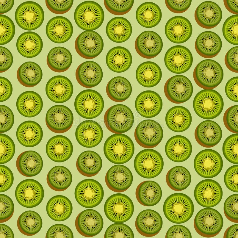 Seamless Colorful Background Made of Kiwi in Flat Design Stock Vector ...