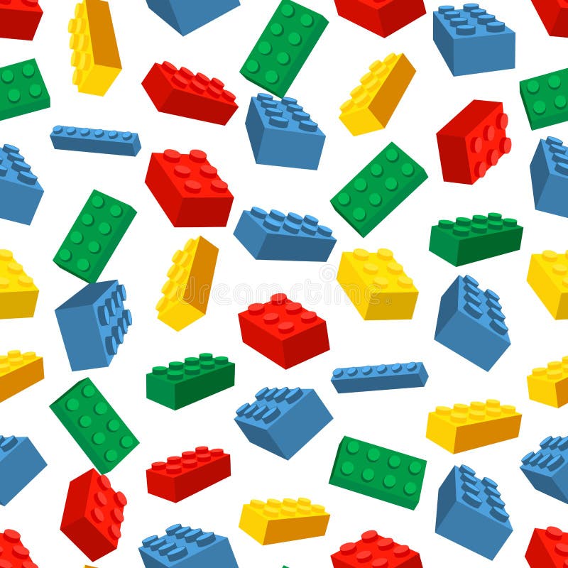 Seamless Colorful Background Made of Lego Pieces Stock Vector ...