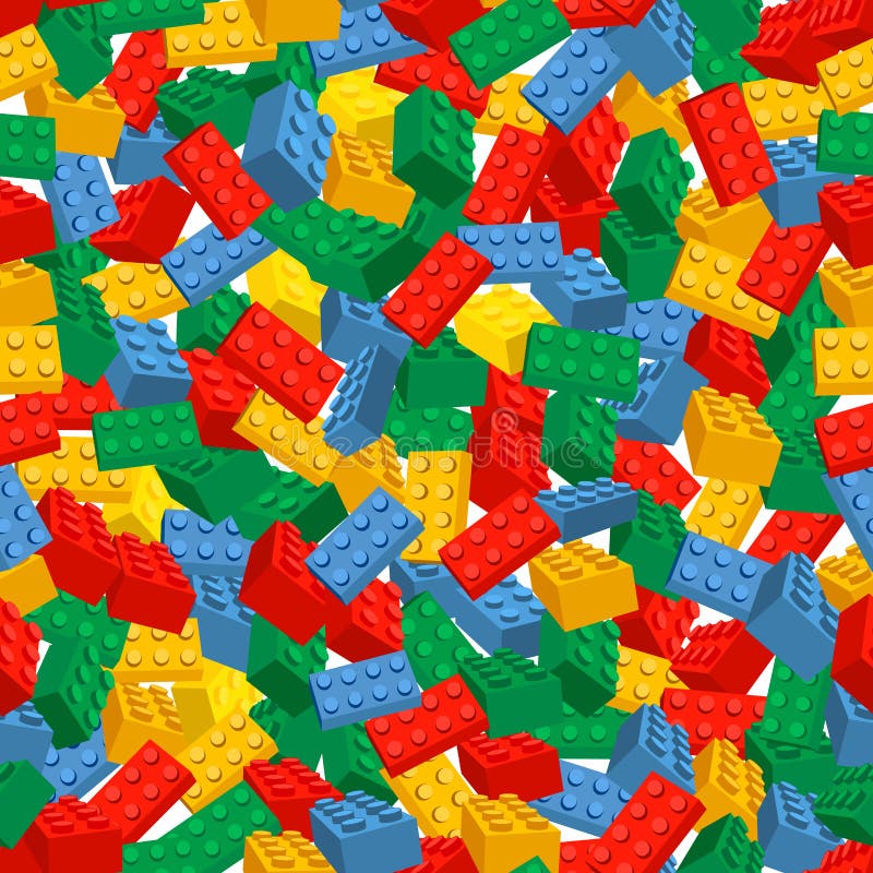 Seamless Colorful Background Made of Lego Pieces Stock Vector ...
