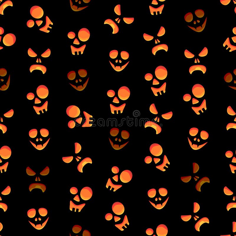 Seamless Colorful Background Made of Scary Faces Stock Vector ...