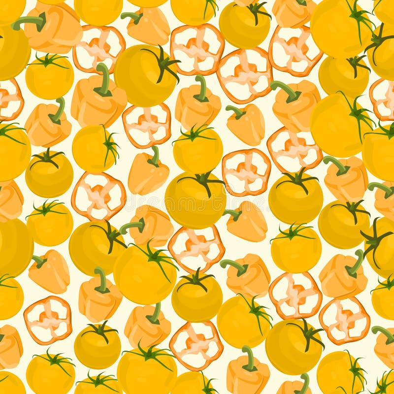 Seamless Colorful Background Made of Yellow Pepper and Tomato in Stock ...