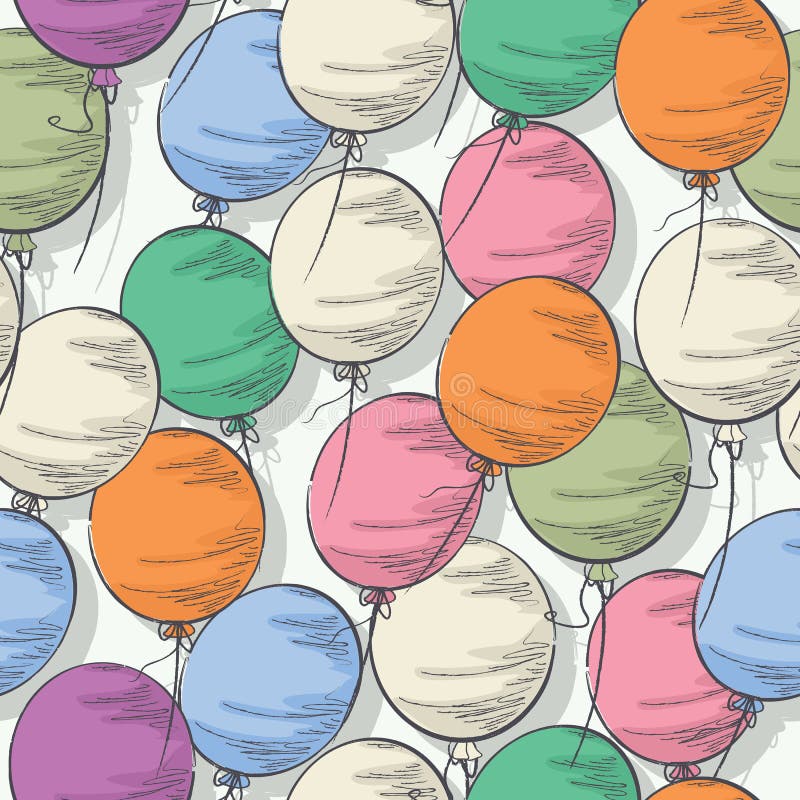 Seamless Colorful Balloon Pattern Stock Vector - Illustration of ...