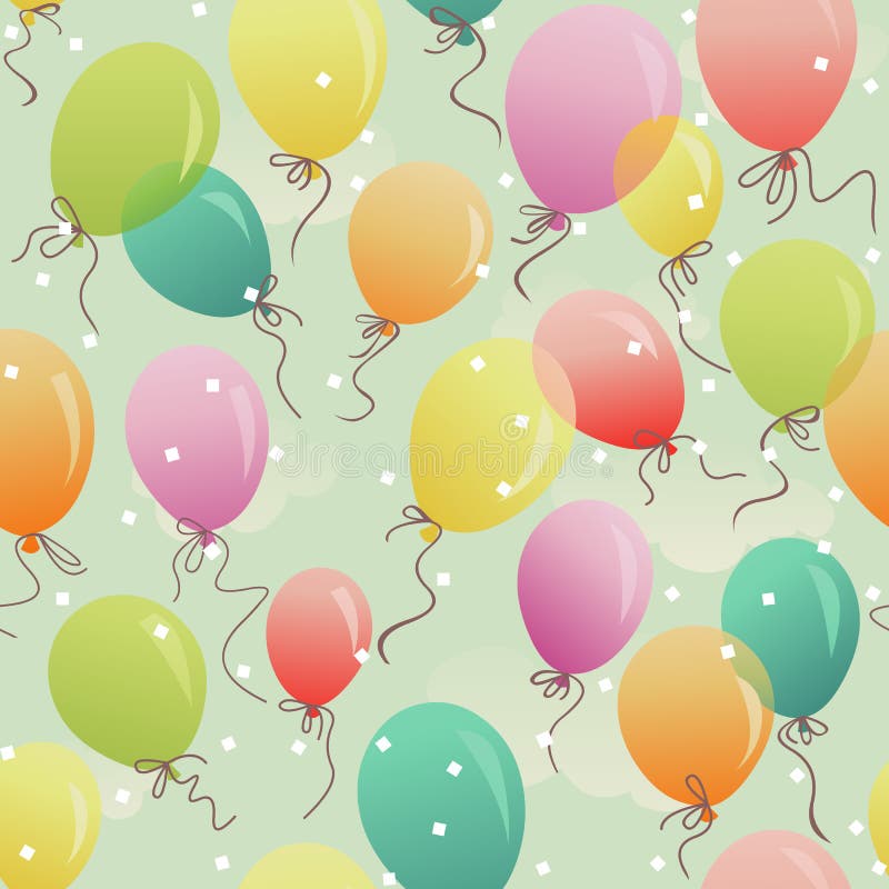 Seamless Colorful Balloons Floating Stock Vector - Illustration of ...