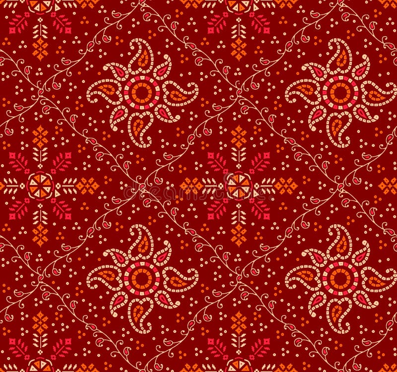 Chunri Traditional Seamless Bandhani Design Stock Illustration ...