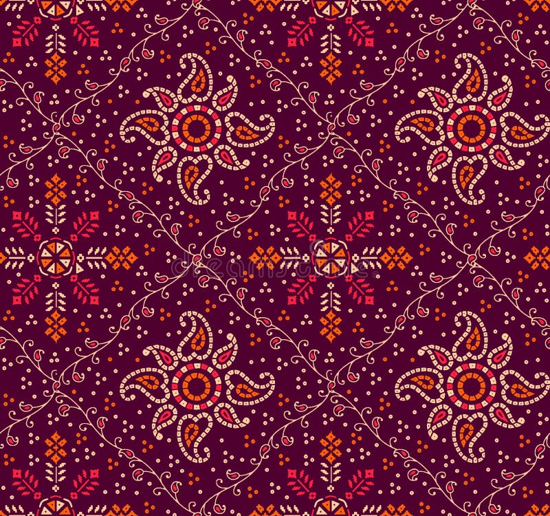 Chunri Traditional Seamless Bandhani Design Stock Illustration ...