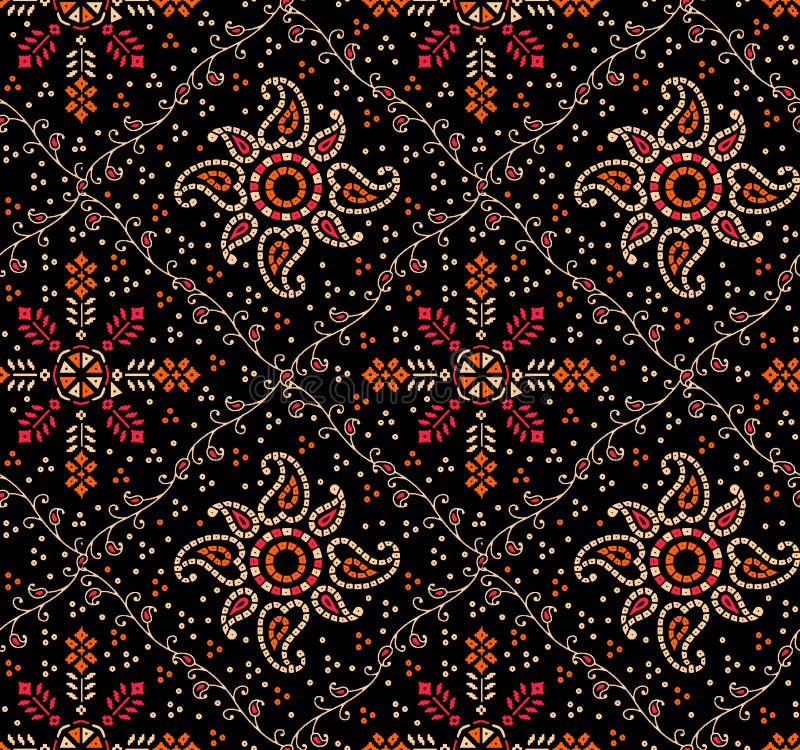 Chunri Traditional Seamless Bandhani Design Stock Vector - Illustration ...