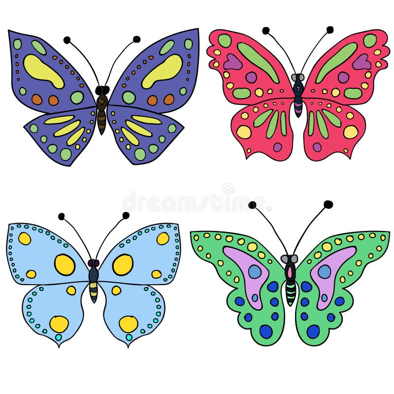 Seamless Colorful Butterfly Pattern. Vector Stock Vector - Illustration ...