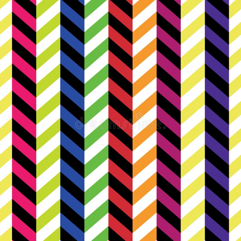 Seamless Colorful Chevron Pattern. Vector Stock Vector - Illustration ...