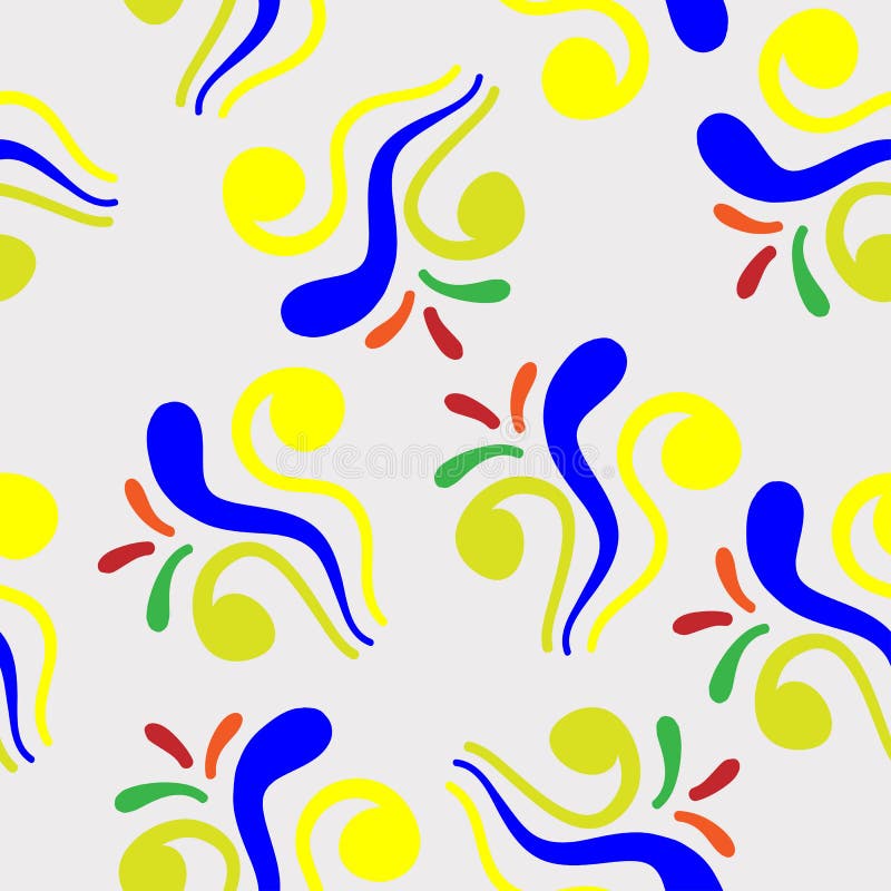 Seamless Colorful Doodle Abstract Swirls Pattern Stock Illustration ...
