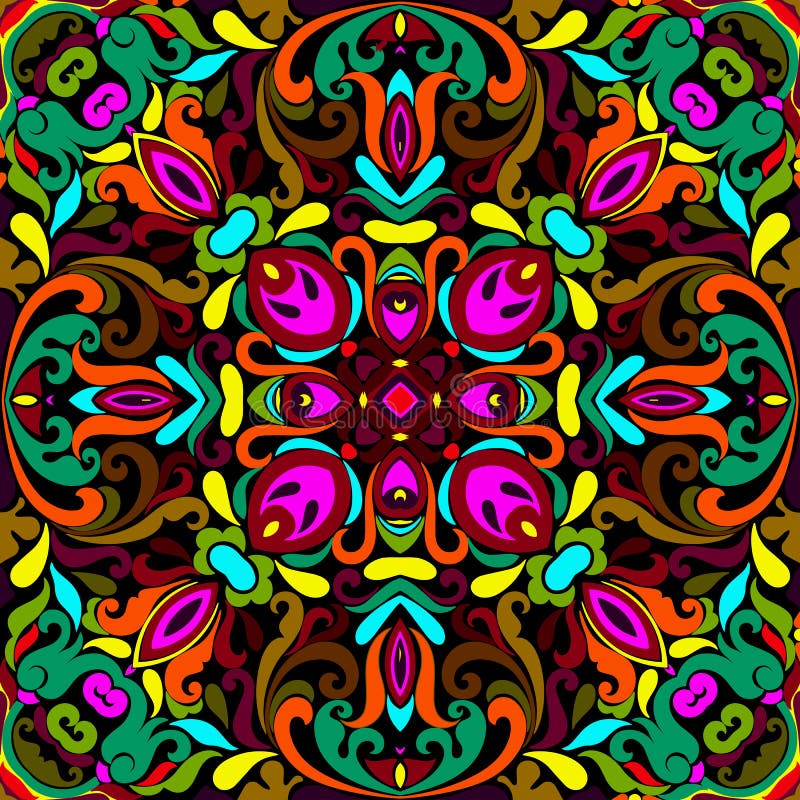 Seamless Colorful of Ethnic Pattern Stock Illustration - Illustration ...