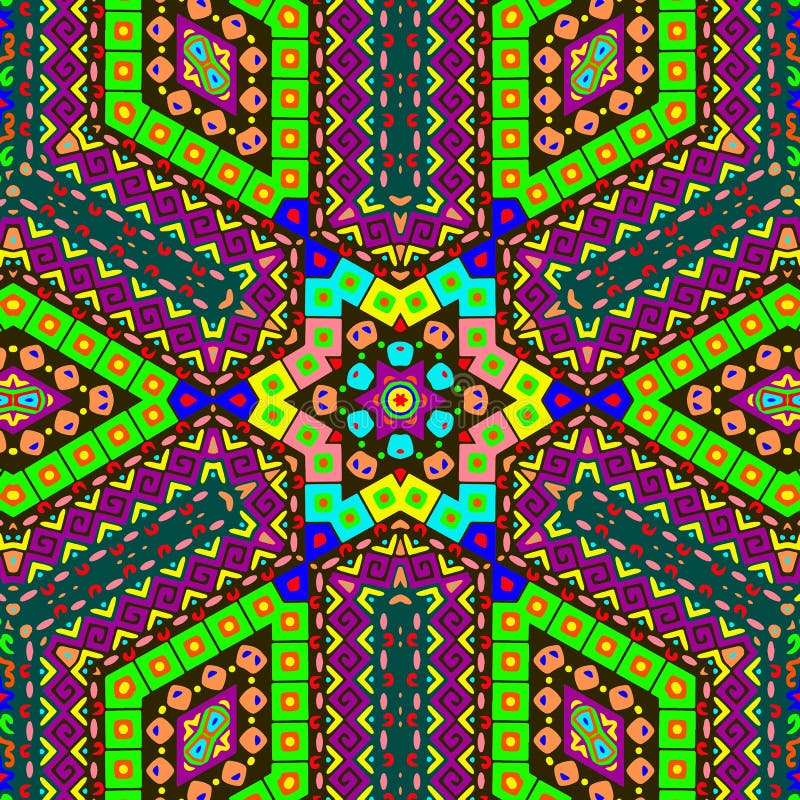 Seamless Colorful of Ethnic Pattern Stock Illustration - Illustration ...