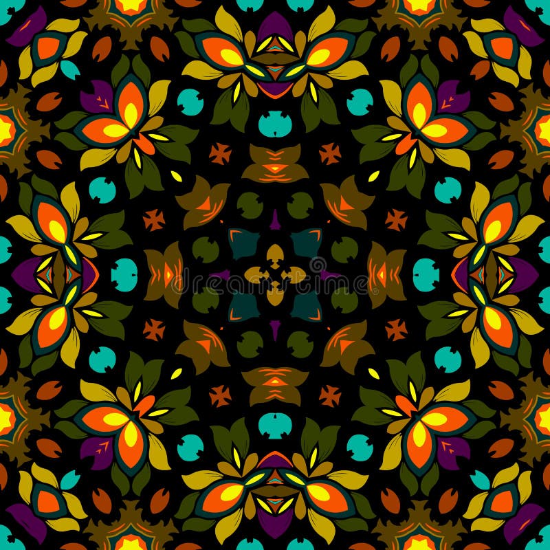 Seamless Colorful of Ethnic Pattern Stock Illustration - Illustration ...