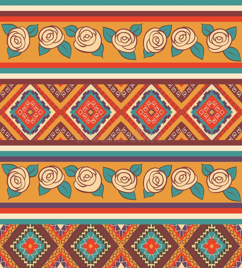 Seamless Colorful Ethnic Pattern Stock Vector - Illustration of ...