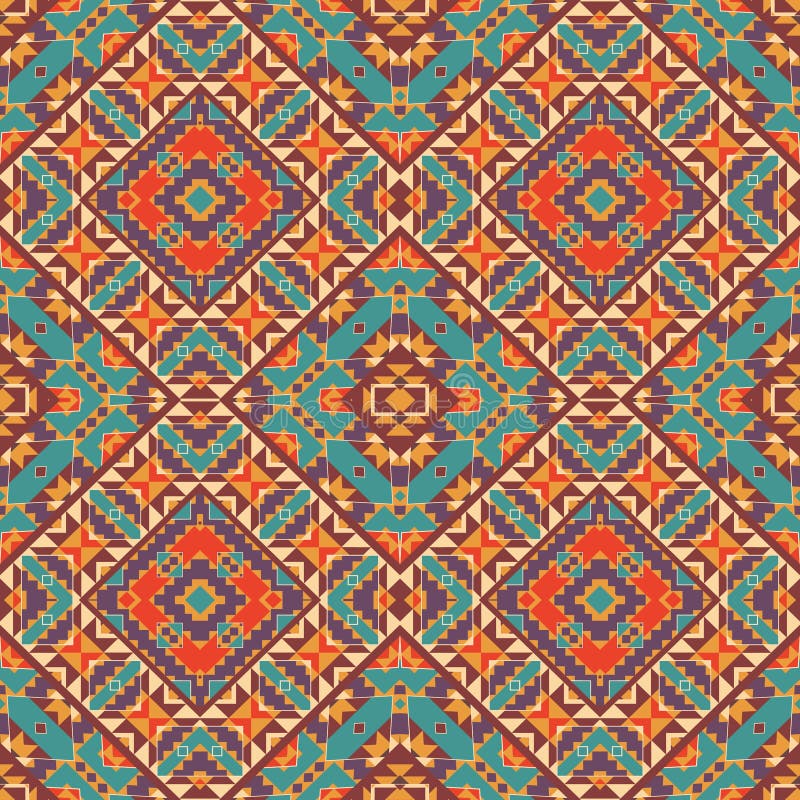 Seamless Colorful Aztec Pattern Stock Vector - Illustration of ethnic ...