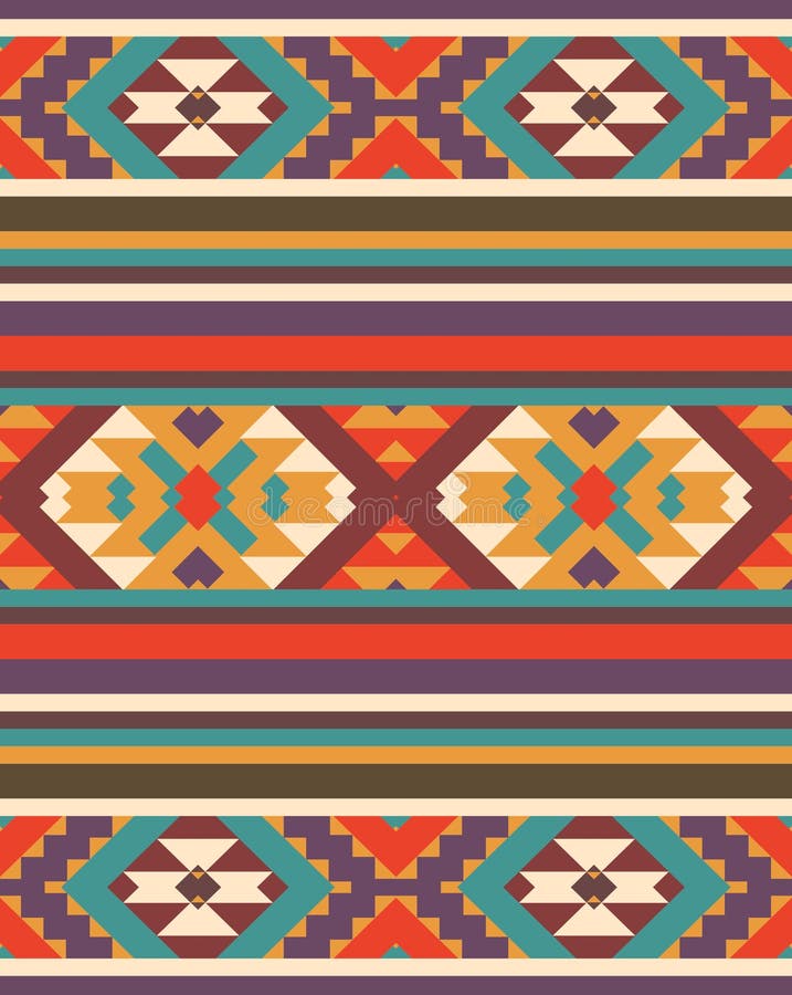 Seamless Colorful Ethnic Pattern Stock Vector - Illustration of design ...