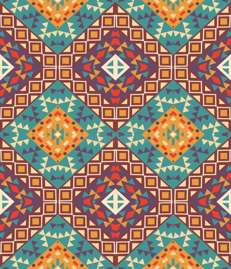 Seamless Colorful Ethnic Pattern Stock Vector - Illustration of culture ...