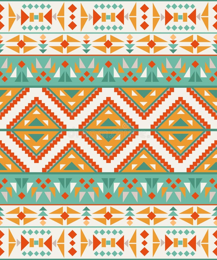 Seamless Colorful Ethnic Pattern Stock Vector - Illustration of design ...