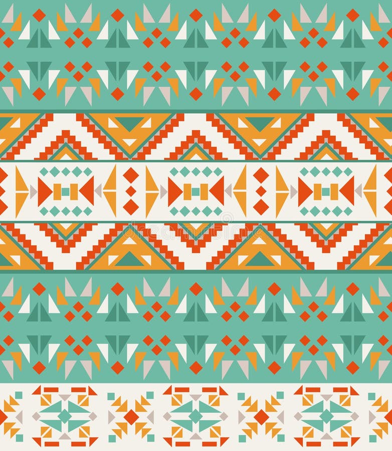 Seamless Colorful Ethnic Pattern Stock Vector - Illustration of ...