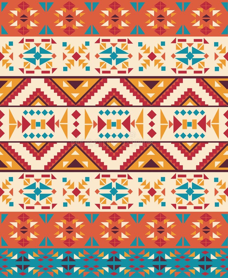 Seamless Colorful Navajo Pattern Stock Vector - Illustration of ...