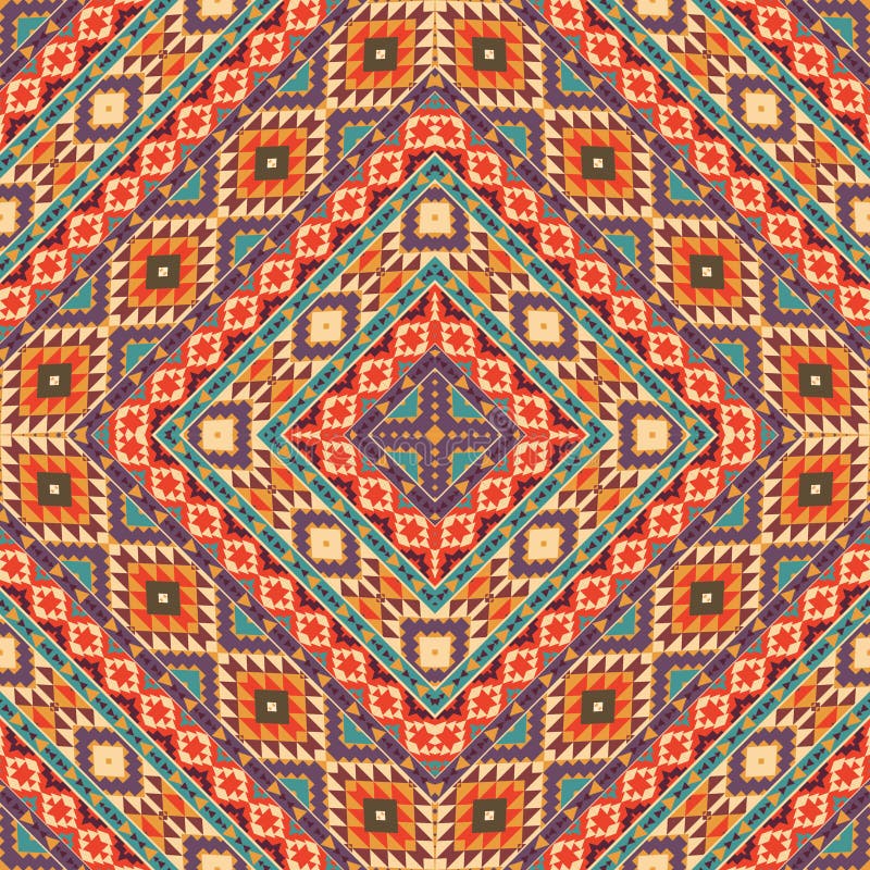 Seamless Colorful Ethnic Pattern Stock Vector - Illustration of ethnic ...