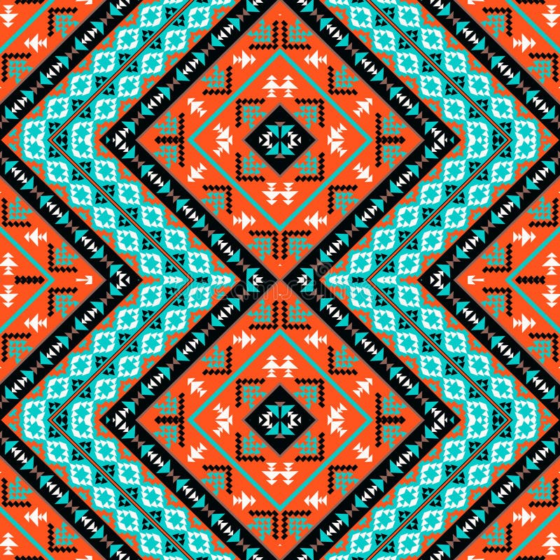 Seamless Colorful Ethnic Pattern Stock Vector - Illustration of graphic ...